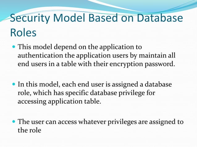 Application security models | PPTX | Databases | Computer Software and ...