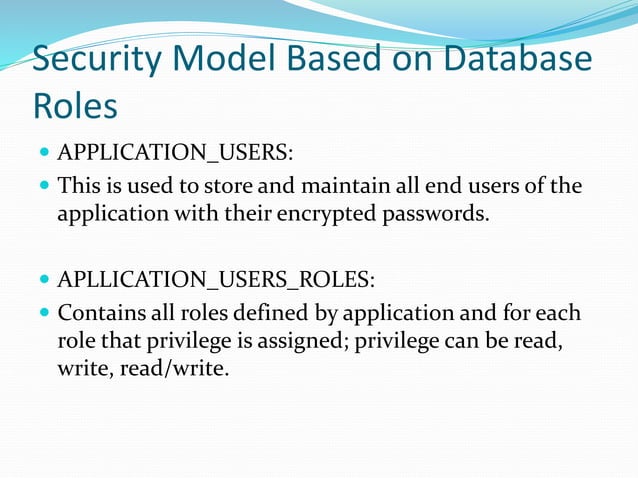 Application security models | PPTX | Databases | Computer Software and ...