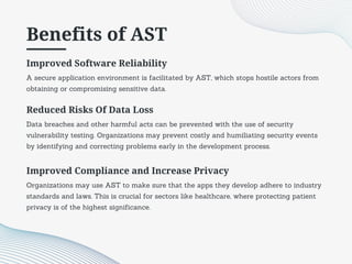 Application Security Testing Benefits Value and Tools | PDF