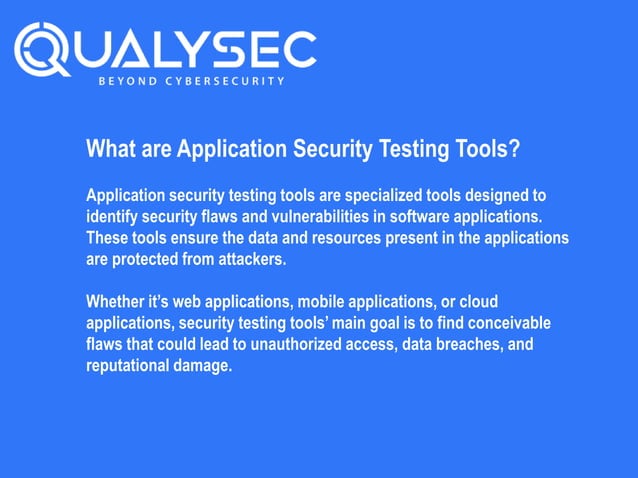 Top Tools For Comprehensive Application Security Testing Ppt