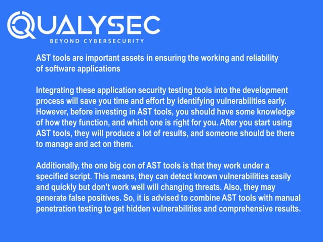 Top Tools for Comprehensive Application Security Testing | PPT