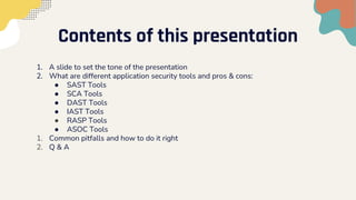 Application Security Tools | PPTX