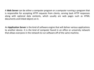 Application server vs Web Server | PPTX