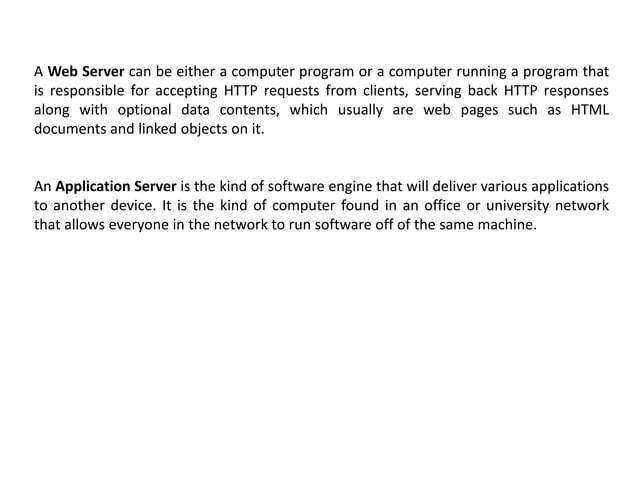 Application server vs Web Server | PPTX