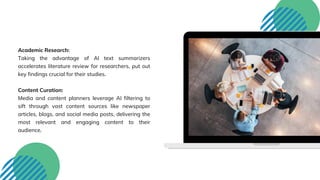 Applications in AI Text Summarizer - Expeditext | PDF | Artificial ...