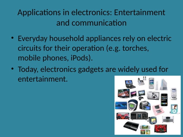 Applications in electronics 1 for science | PPT