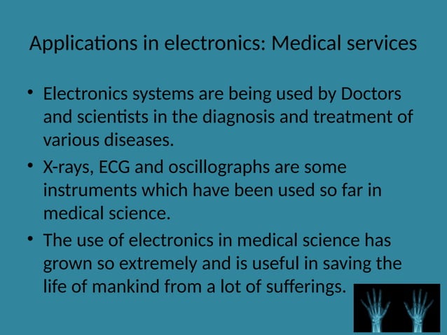 Applications in electronics 1 for science | PPT