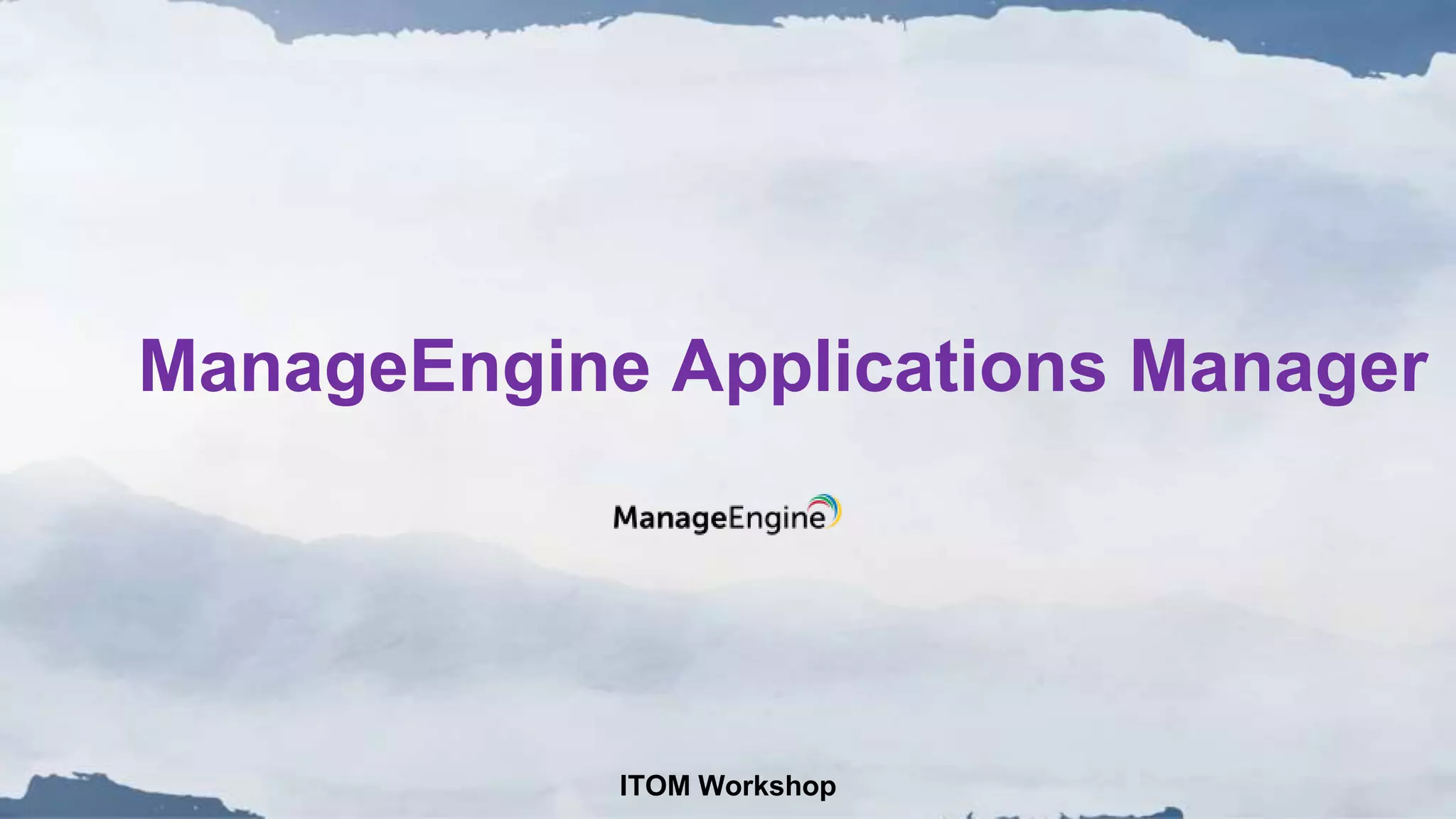Applications manager 1 - Middle East Workshop | PPT