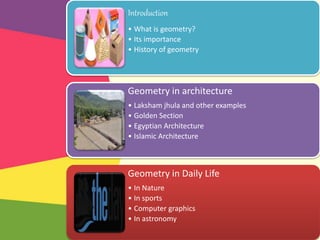 Applications of 3D and 2D geometry | PPTX