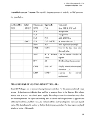Applications of 8051 microcontrollers | DOCX