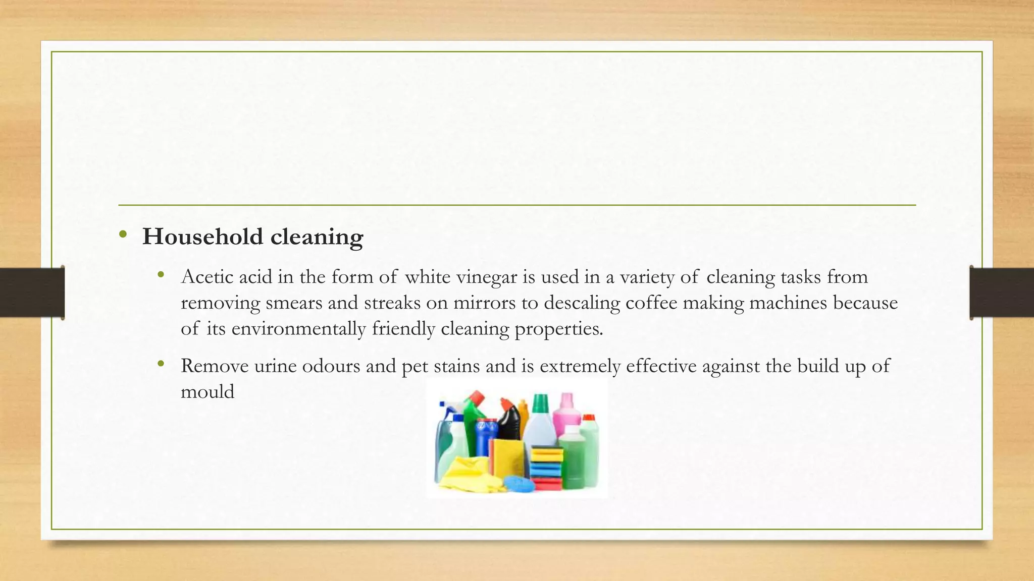 Applications of acetic acid | PPTX