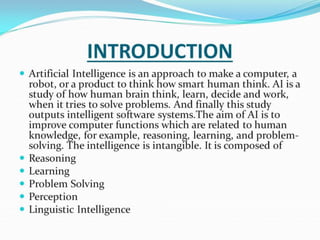 Applications of Artificial intelligence | PPT