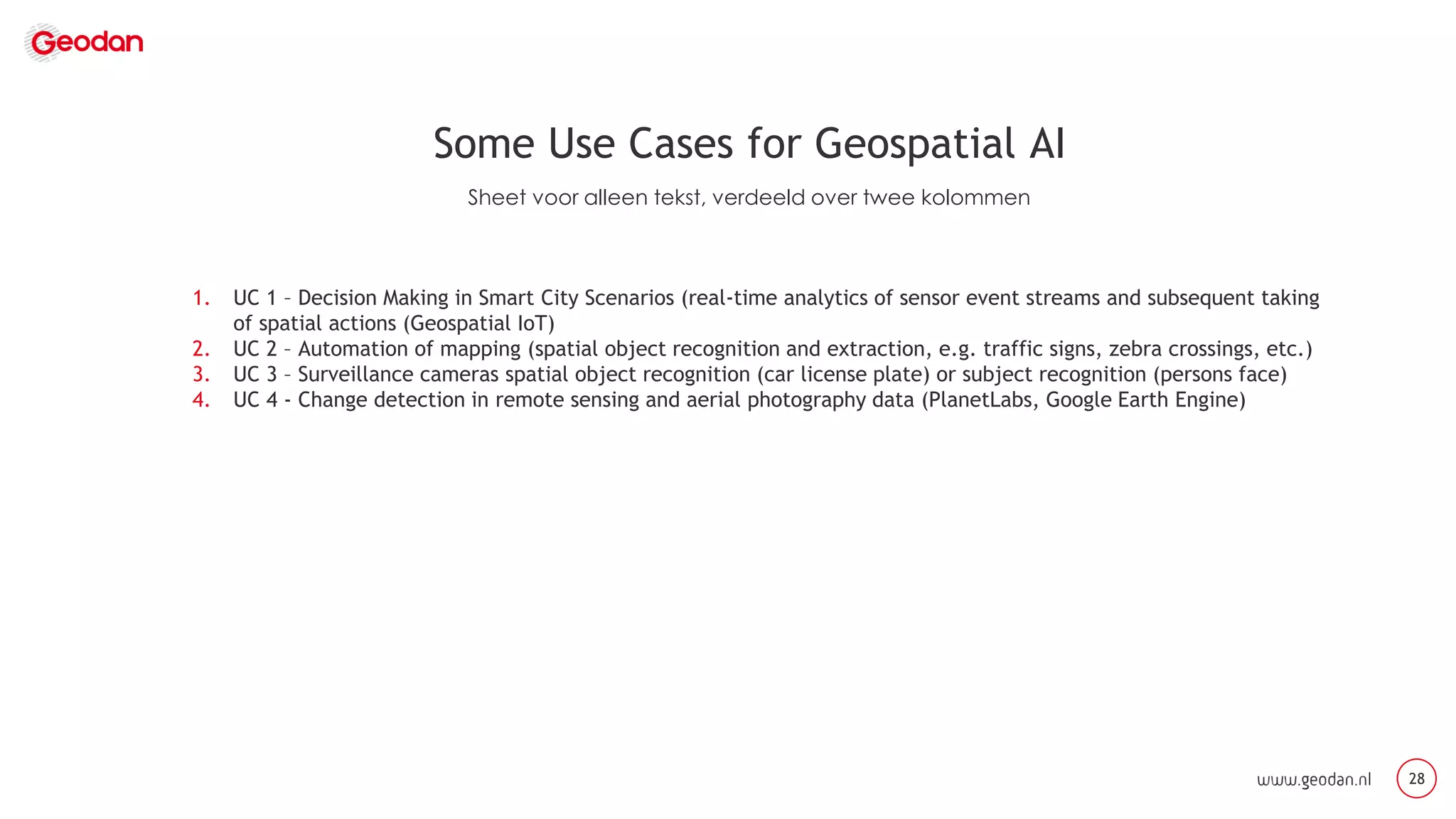 Applications of AI in the geospatial domain | PDF