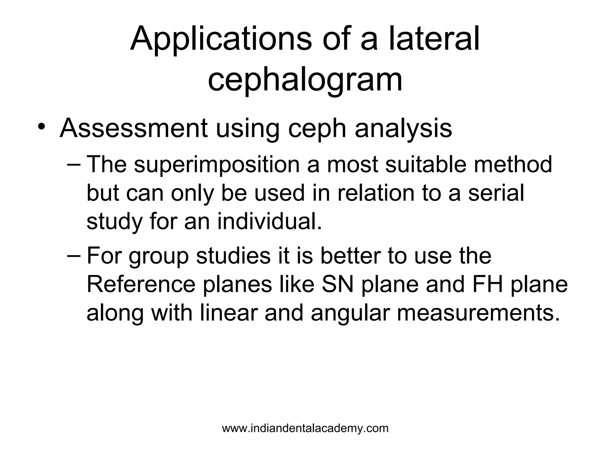 Applications of a lateral cephalogram | PPT