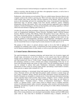 Applications of artificial intelligence techniques to combating cyber crimes a review | PDF