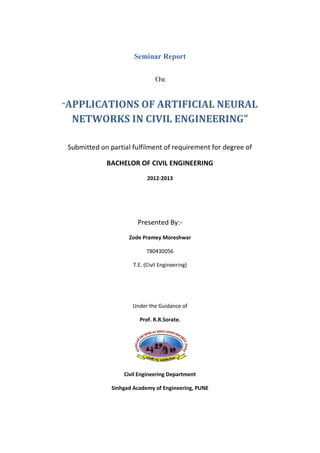Applications of Artificial Neural Networks in Civil Engineering | PDF