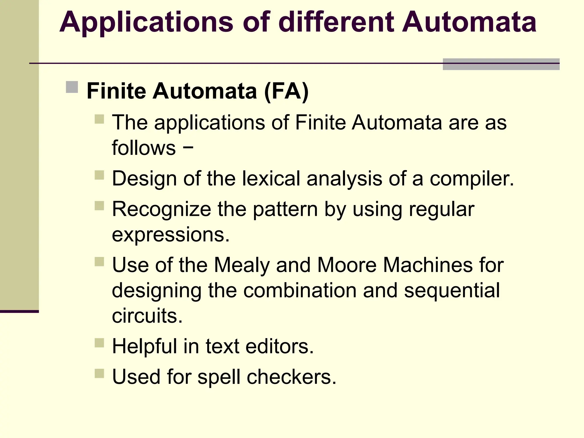 Formal Language And Applications Of Automata Theory Ppt Programming