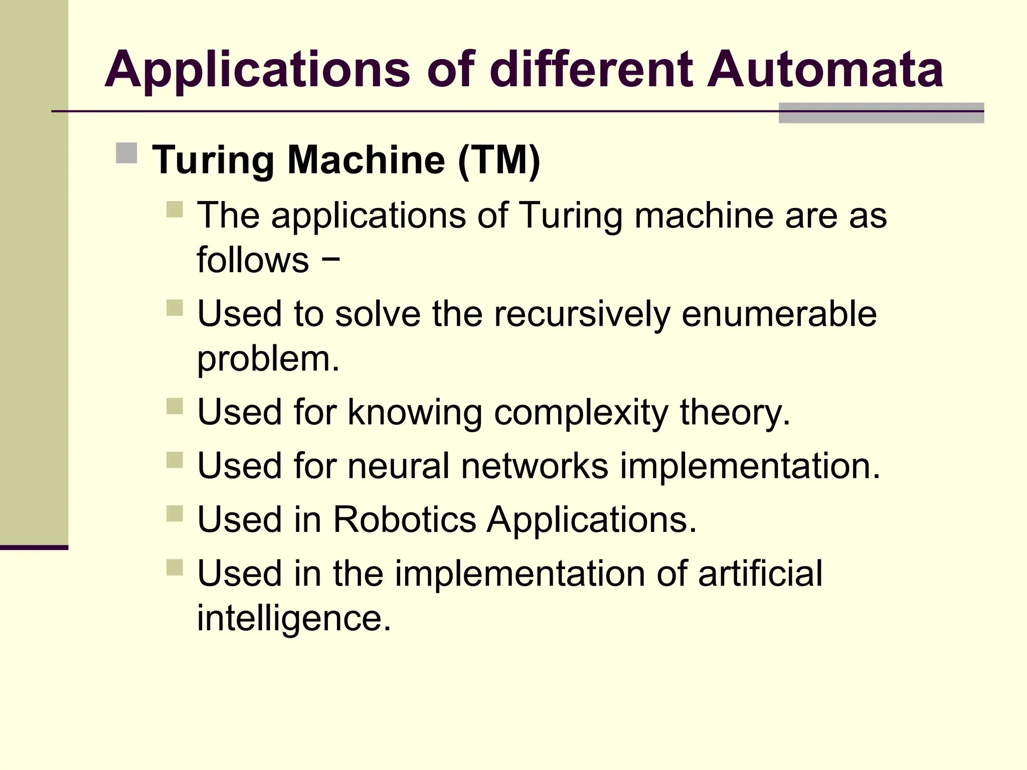 Formal Language And Applications Of Automata Theory Ppt Programming