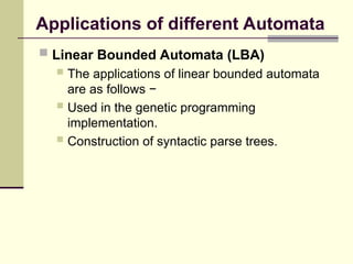 Formal Language and Applications of Automata Theory | PPT | Programming Languages | Computing