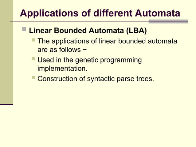 Formal Language and Applications of Automata Theory | PPT | Programming ...