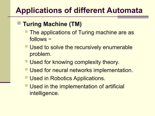 Formal Language and Applications of Automata Theory | PPT | Programming ...
