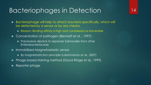Applications Of Bacteriophages In Food Pptx