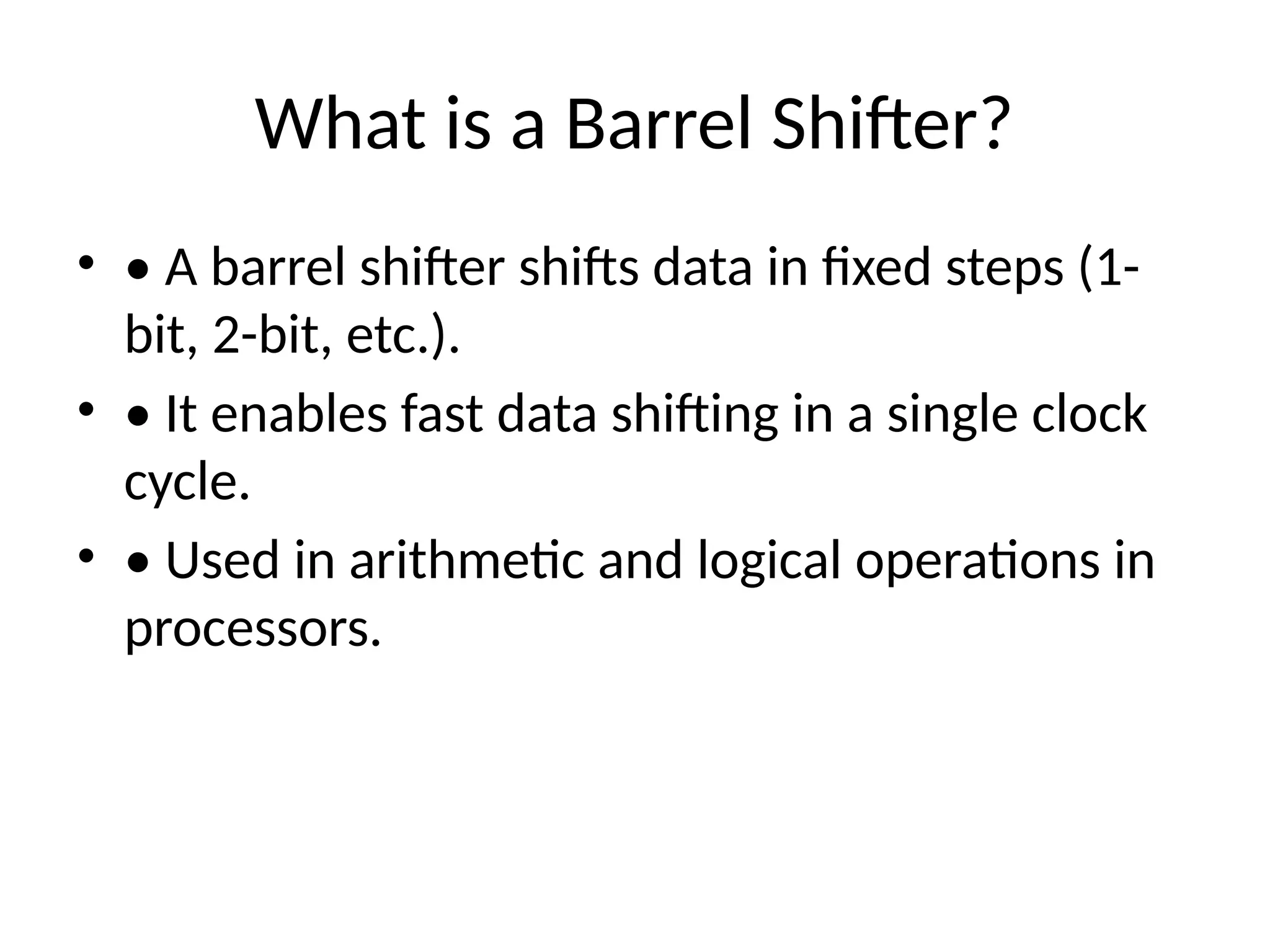 Applications Of Barrel Shifter In Modern Vlsi Pptx