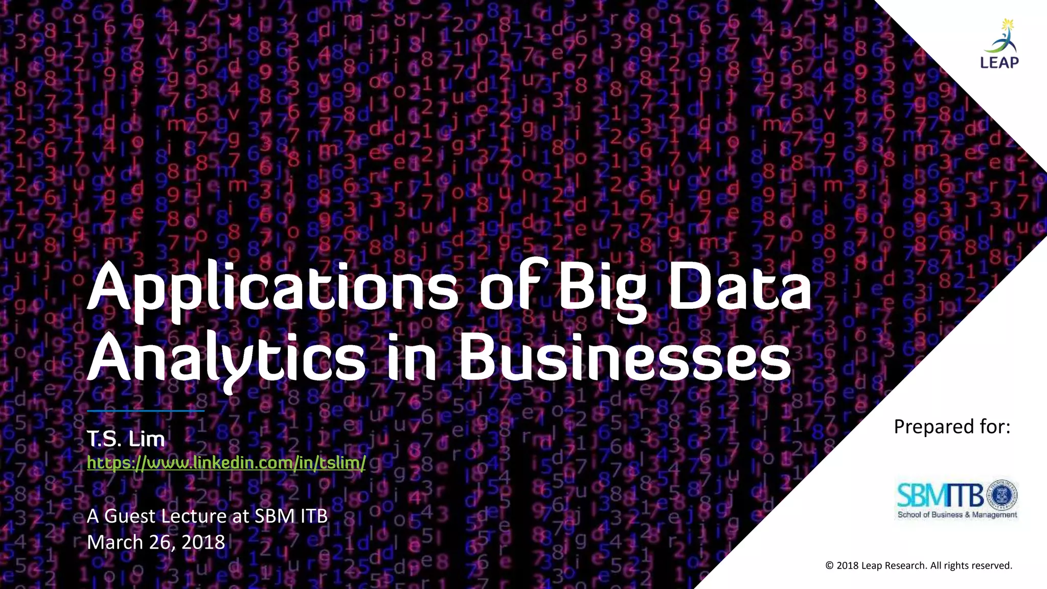 Applications Of Big Data Analytics In Businesses Ppsx Databases