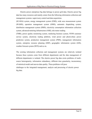 Applications of big data in electrical energy system document | PDF