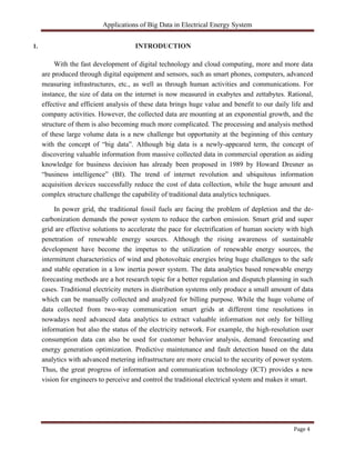 Applications of big data in electrical energy system document | PDF