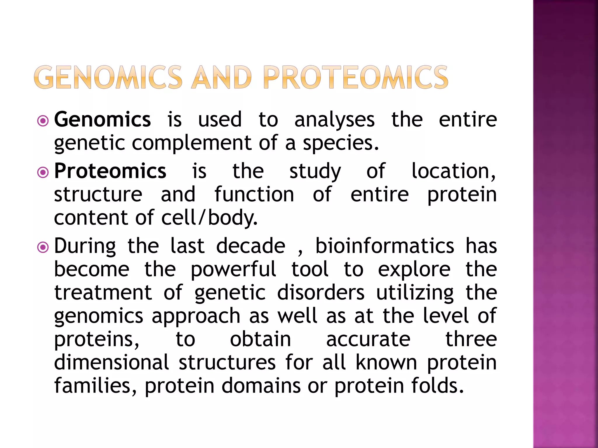 Applications of bioinformatics | PPTX