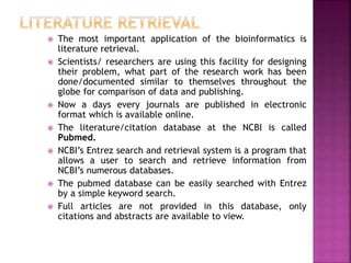 Applications of bioinformatics | PPTX