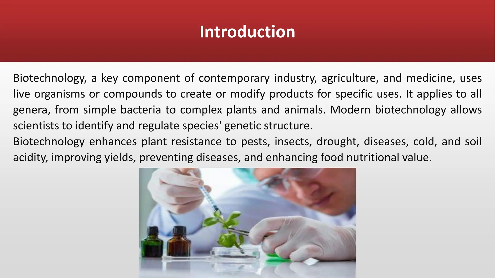 Applications of Biotechnology in Food and Agriculture | PPT