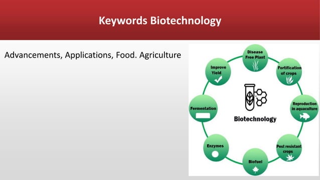 Applications of Biotechnology in Food and Agriculture | PPT