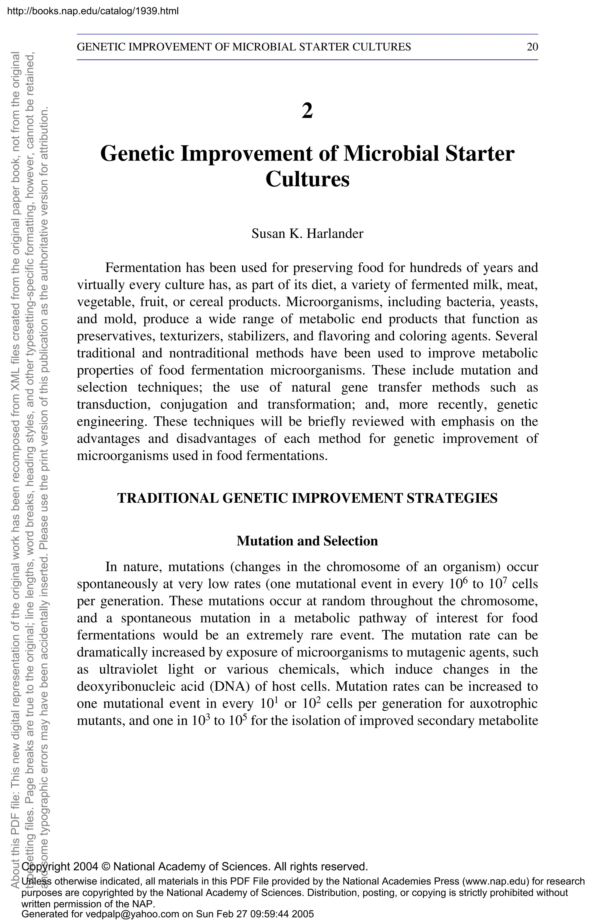 Applications of biotechnology to traditional fermented foods nap-2004 | PDF