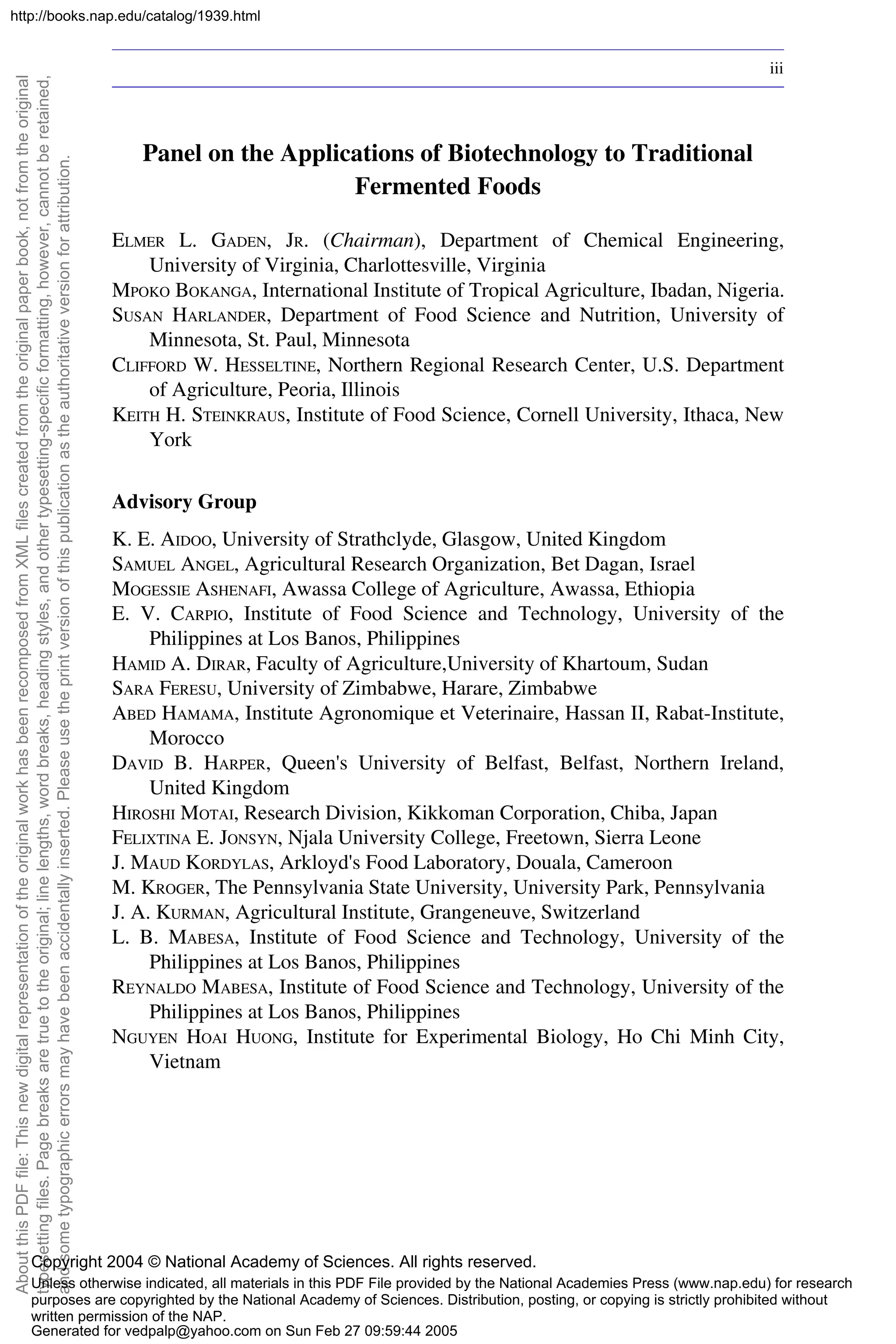 Applications of biotechnology to traditional fermented foods nap-2004 | PDF