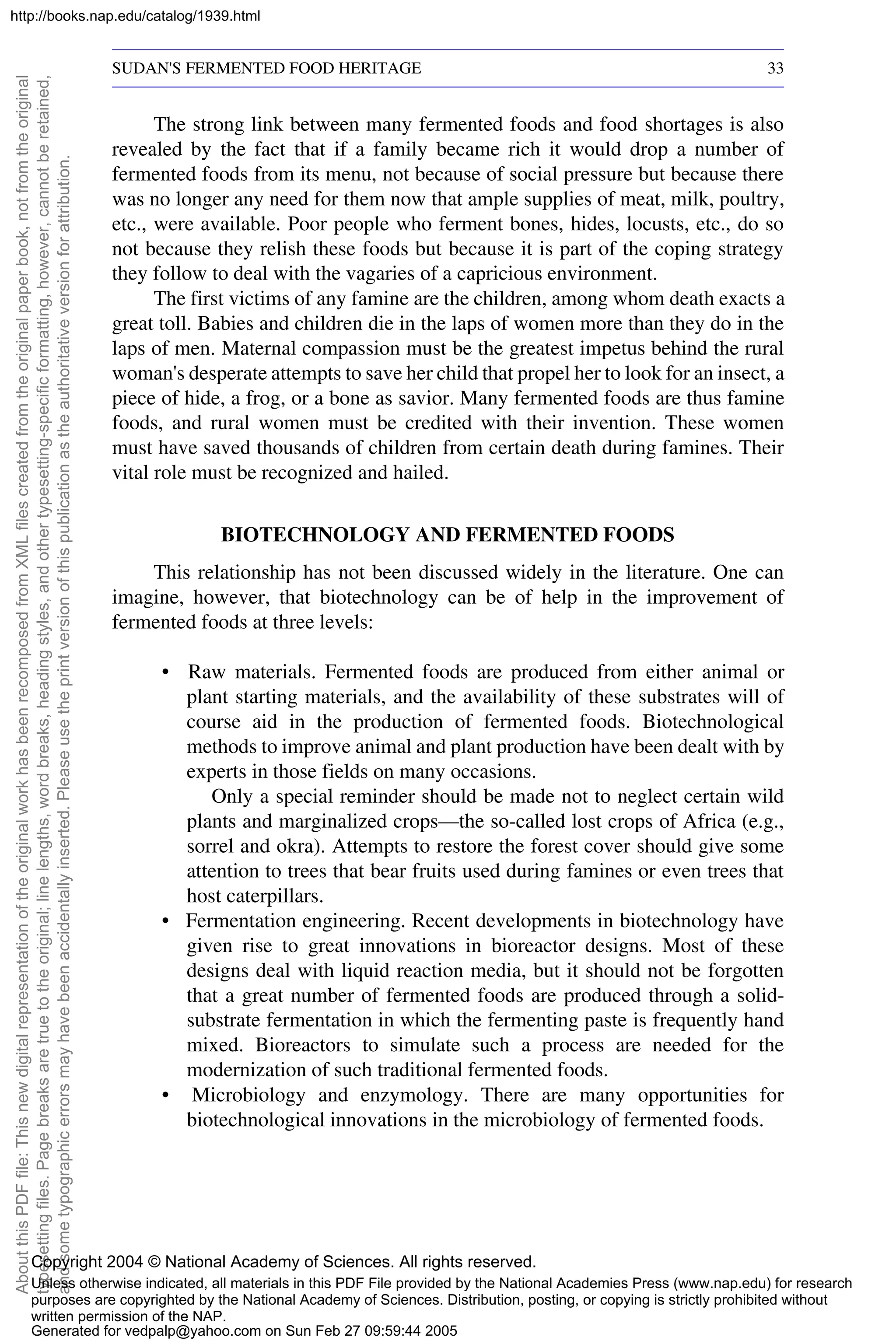 Applications of biotechnology to traditional fermented foods nap-2004 | PDF