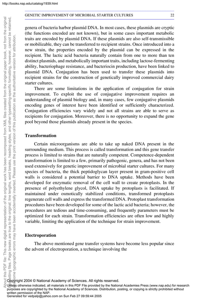 Applications of biotechnology to traditional fermented foods nap-2004 | PDF