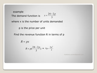 Applications of calculus in commerce and economics | PPTX