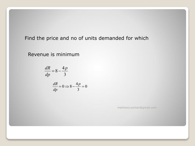Applications of calculus in commerce and economics | PPTX | Business ...