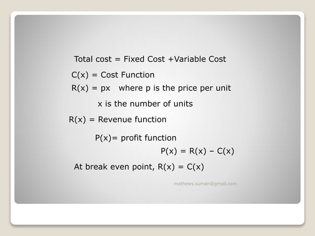 Applications of calculus in commerce and economics | PPTX | Business ...