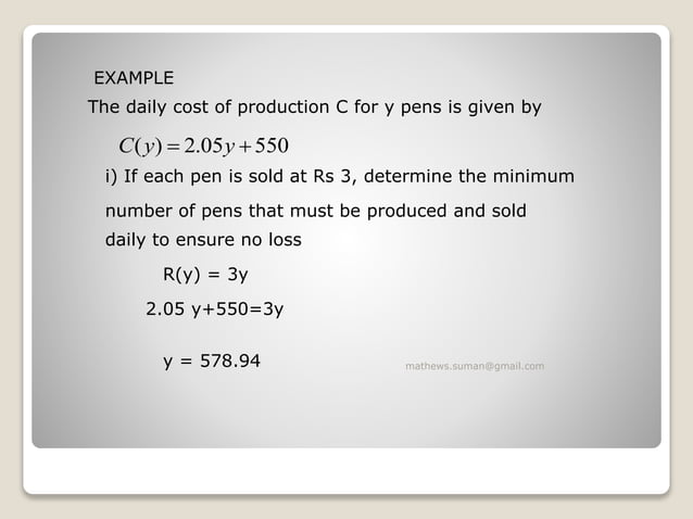 Applications Of Calculus In Commerce And Economics