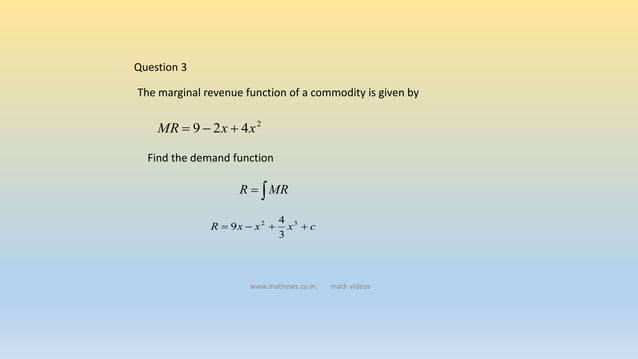 Applications of calculus in commerce and economics ii | PPT