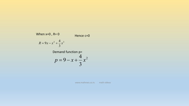 Applications of calculus in commerce and economics ii | PPT