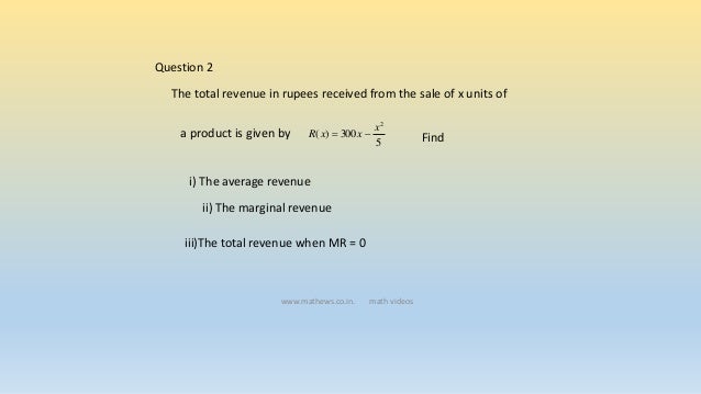 Applications Of Calculus In Commerce And Economics Ii