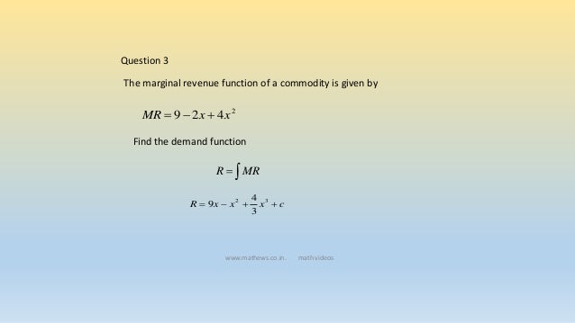 Applications Of Calculus In Commerce And Economics Ii