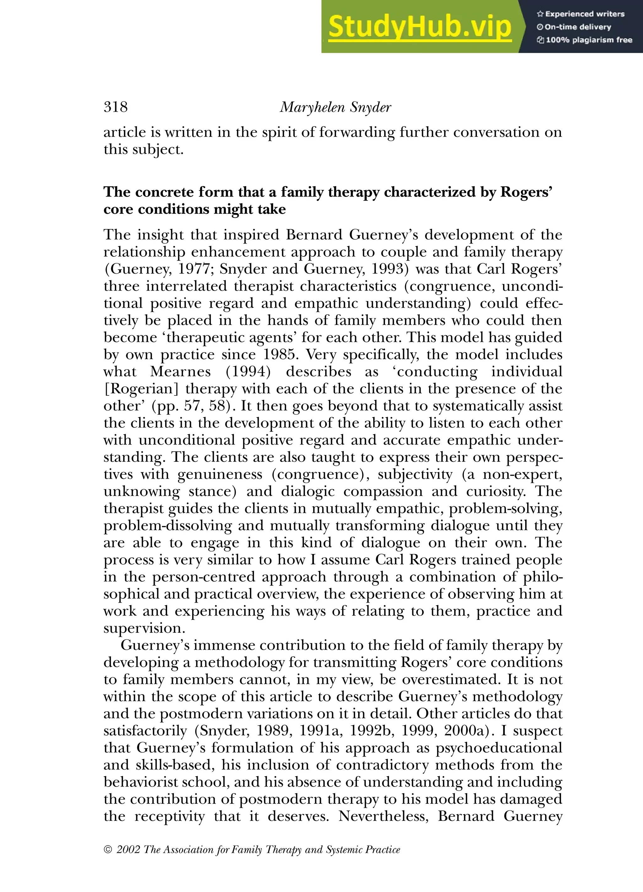 Applications Of Carl Rogers Theory And Practice To Couple And Family ...