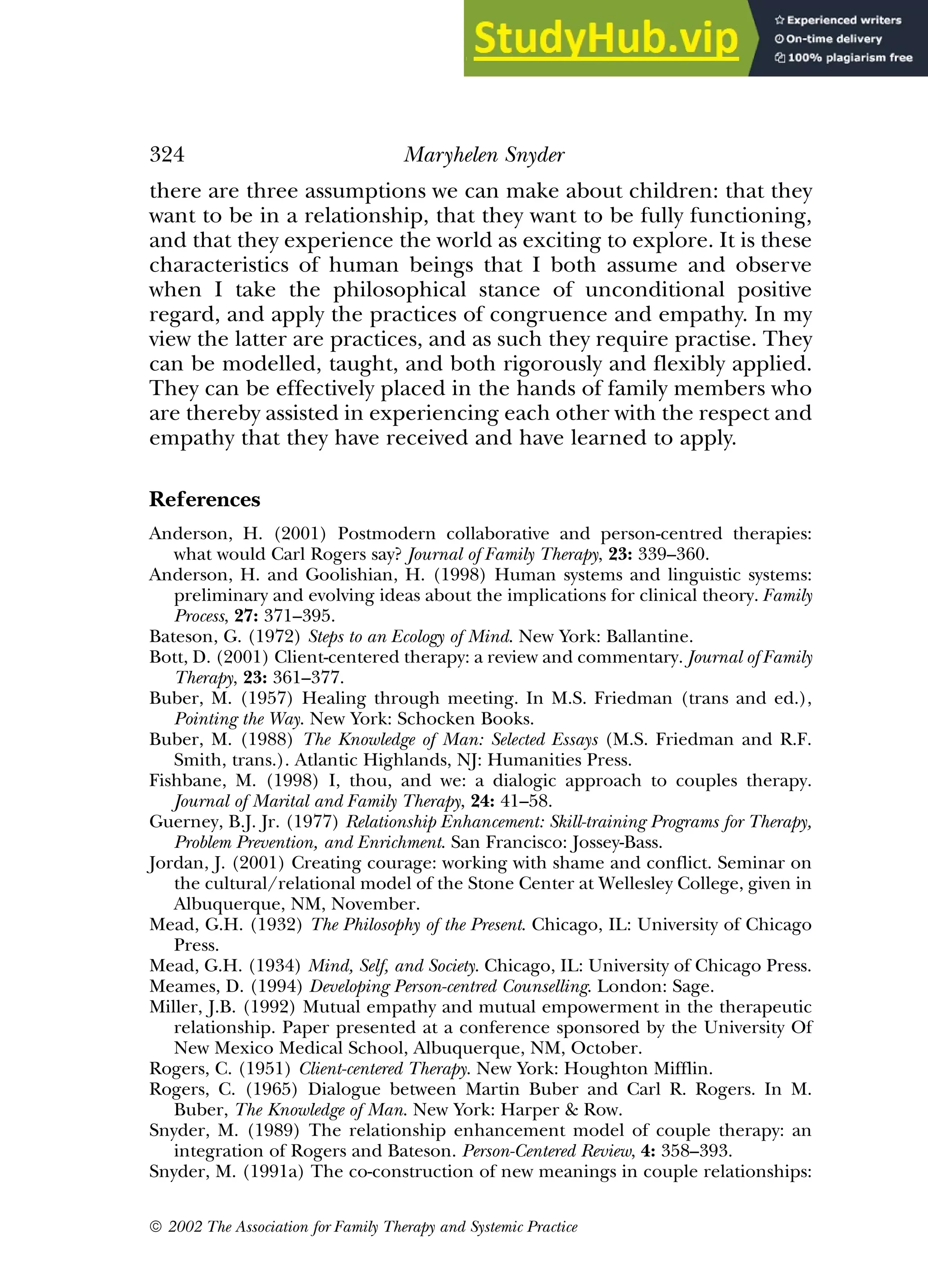 Applications Of Carl Rogers Theory And Practice To Couple And Family ...