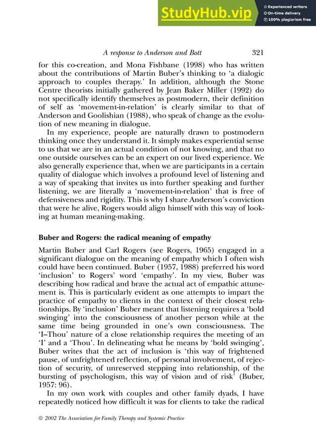 Applications Of Carl Rogers Theory And Practice To Couple And Family ...