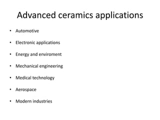 Applications of ceramics | PPTX